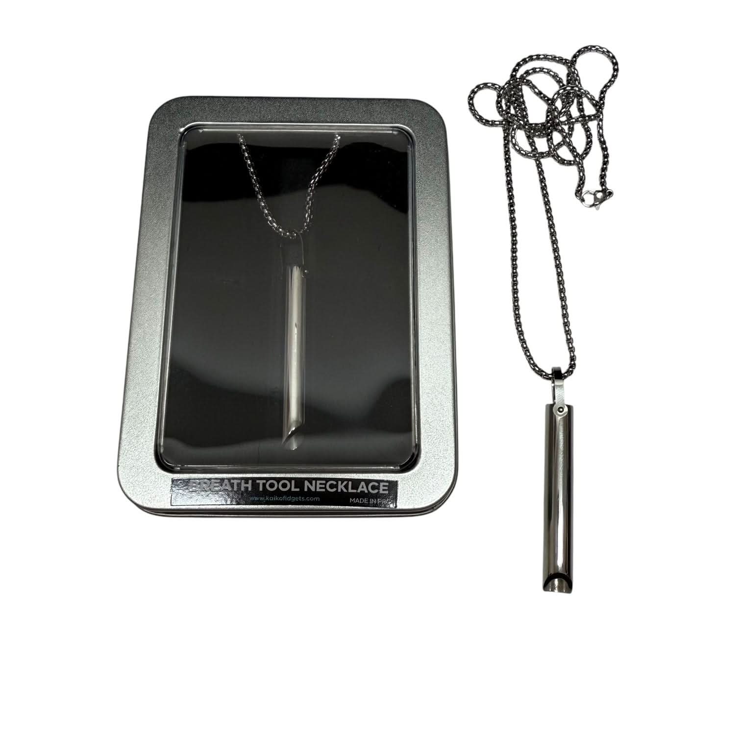 Breath Tool 304 grade Stainless Steel - Mindful Breathing Unisex Neckl ...