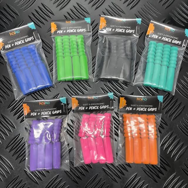 Kaiko Pack of 8 Pen & Pencil Grips - 4 smooth & 4 ribbed – Kaiko ...