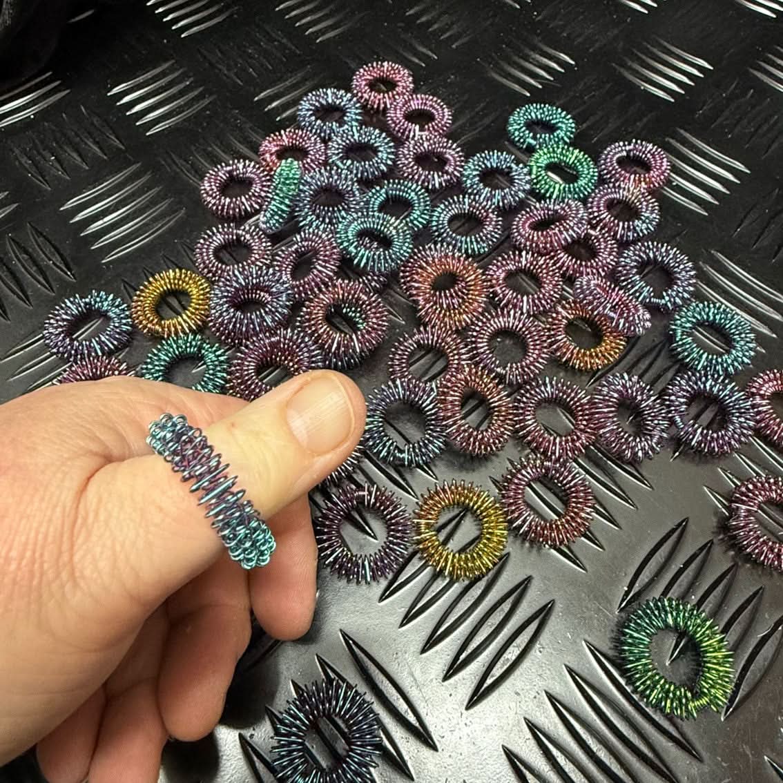 OIL SLICK STANDARD Finger Spikey by Kaiko - World Exclusive — Kaiko Fidgets Australia Pty Ltd