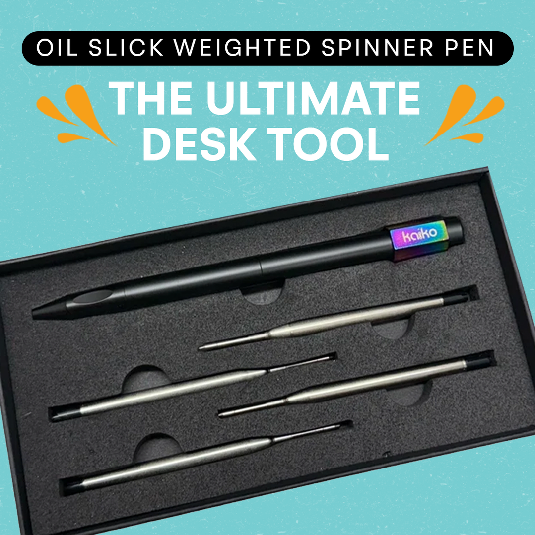 OIL SLICK Weighted Spinner Pen with 4 refills - Ultimate Desk Tool ...