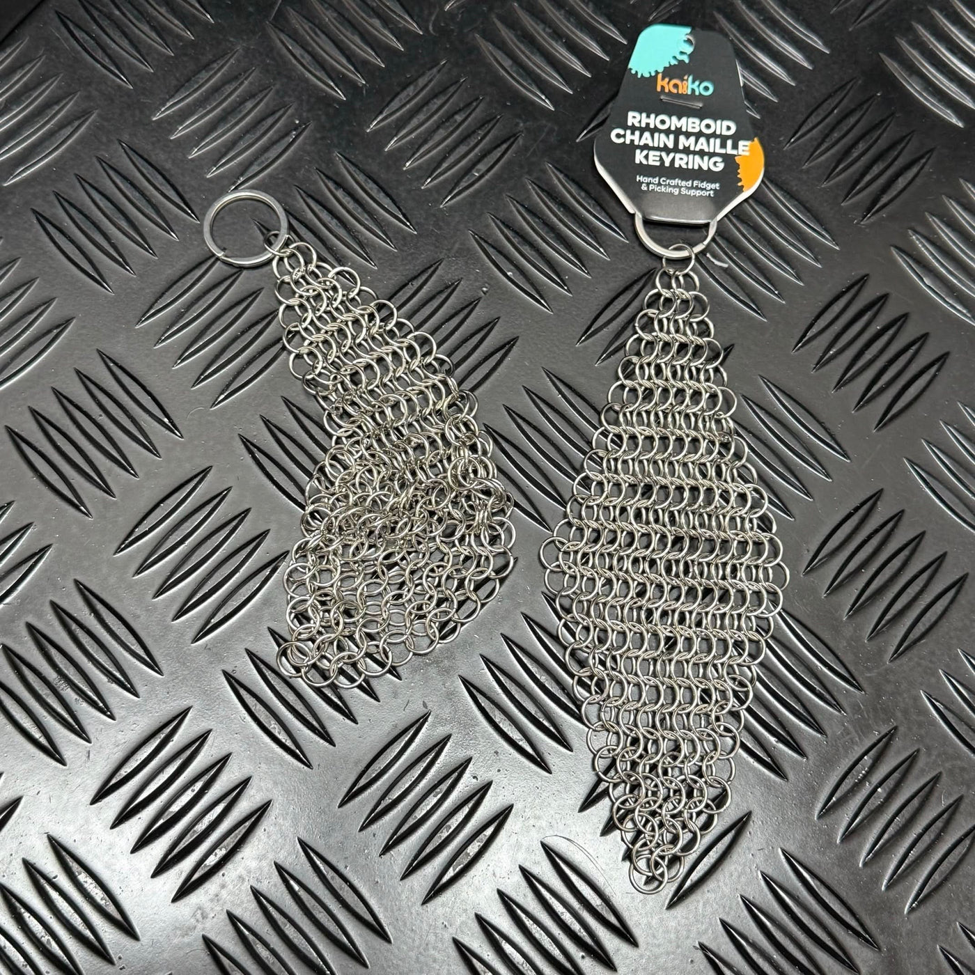 Rhomboid Hand Crafted Chain Maille Keyring — Kaiko Fidgets Australia ...