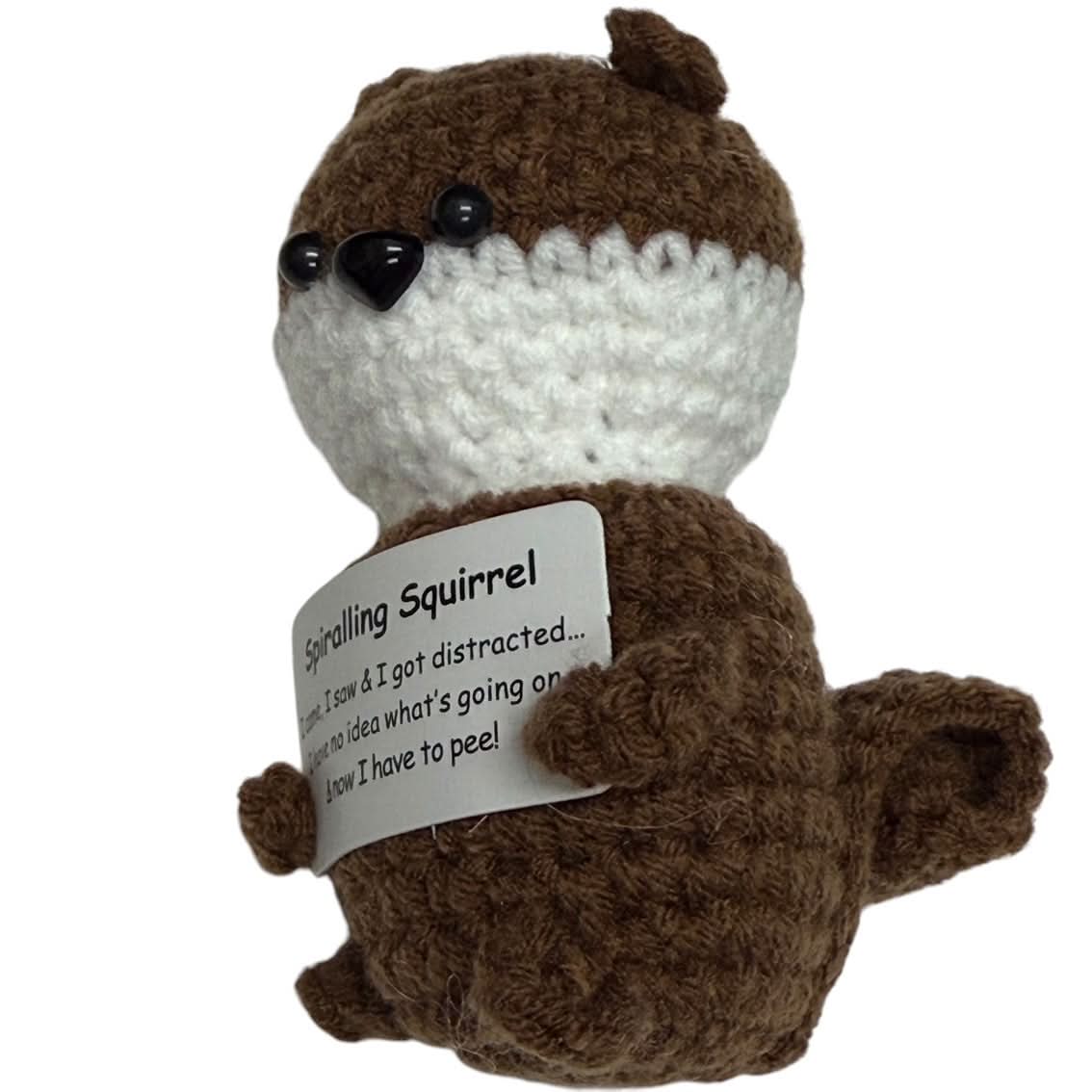 Spiralling Squirrel- Mini Hand Crochet Plush Support — Kaiko Fidgets Australia Pty Ltd