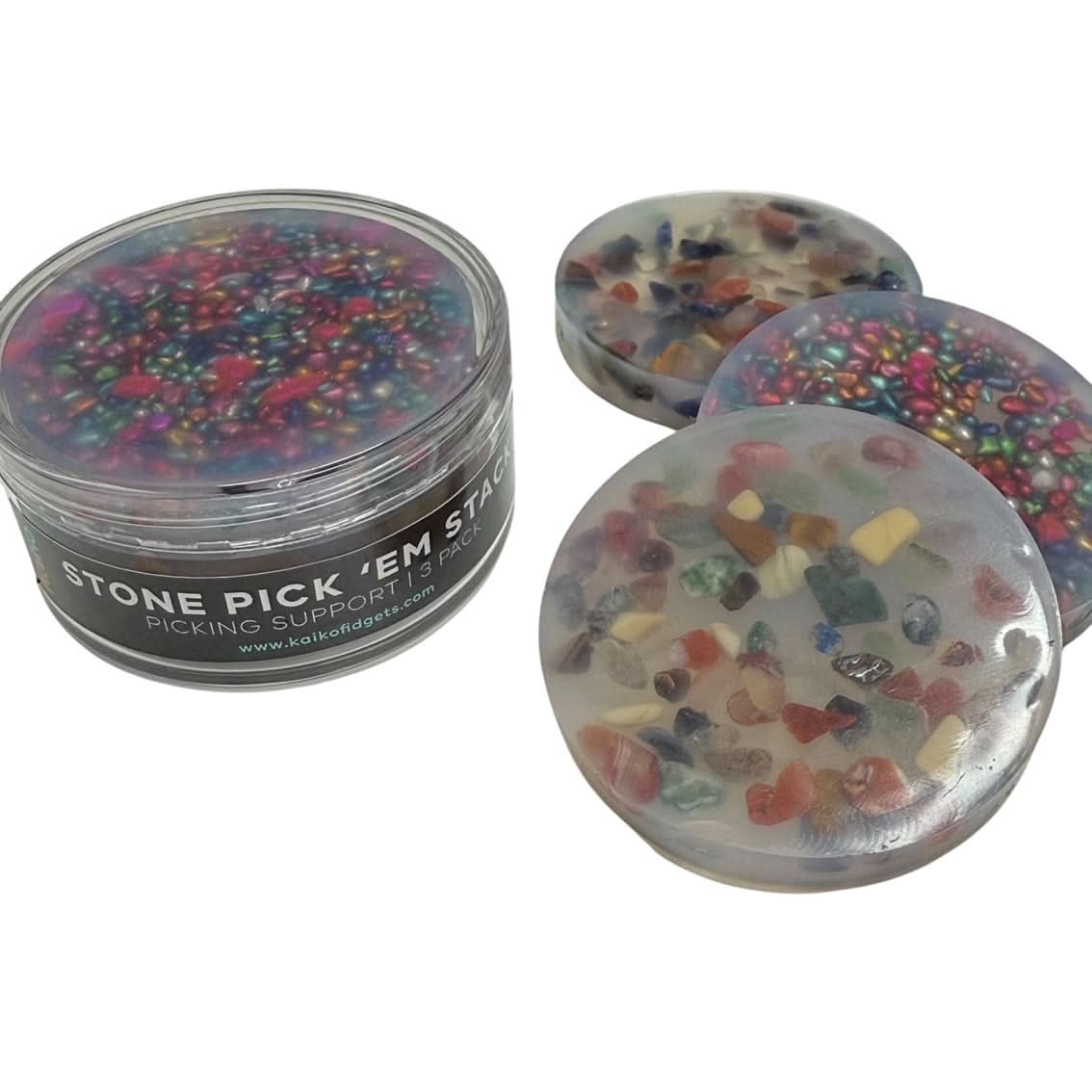 Stone Pick ‘Em Stack - pack of 3 natural stone discs - Kaiko Picking ...