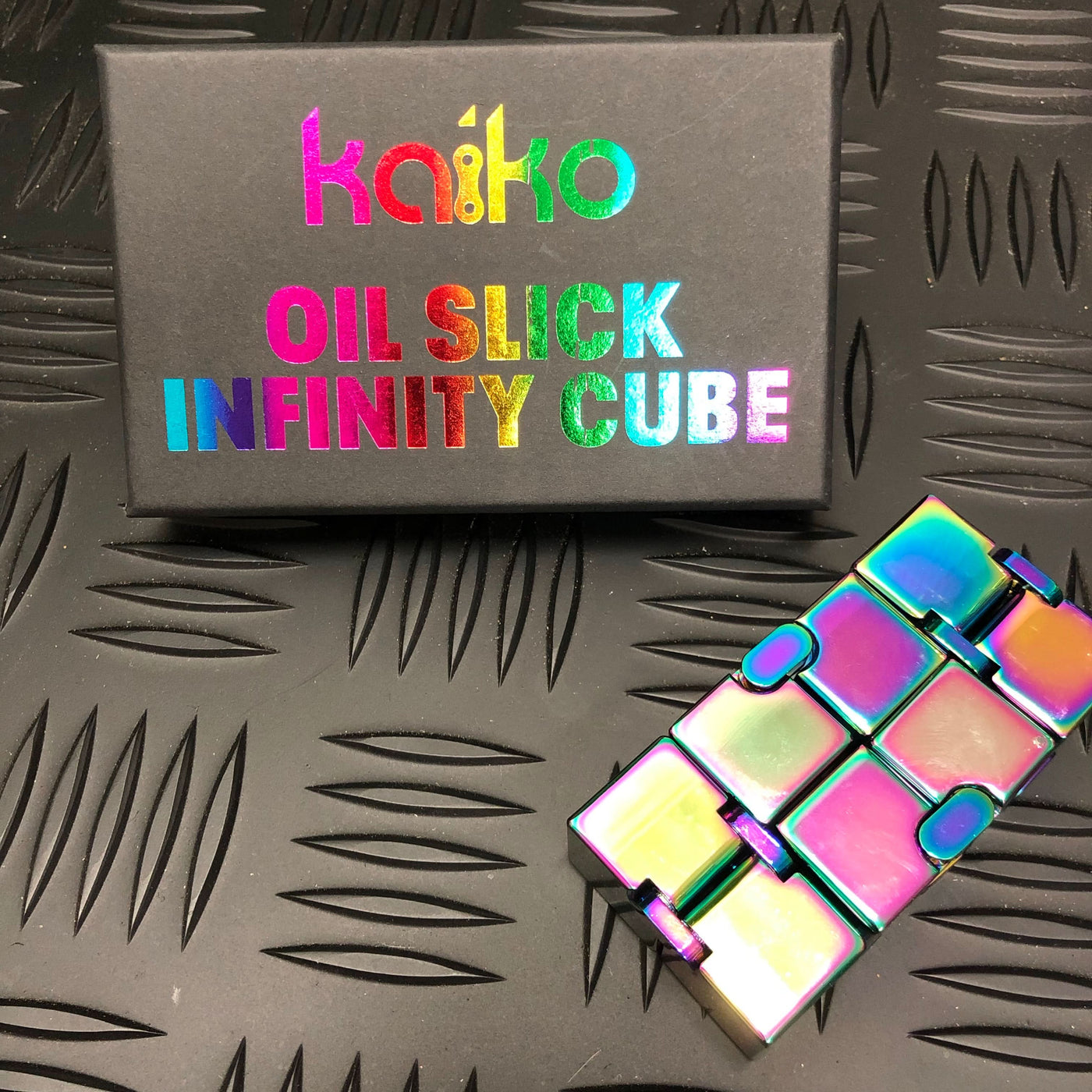 INFINITY Cube in Oil Slick 165grams — Kaiko Fidgets Australia Pty Ltd